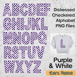 Checkered Alphabet Digital Download, PNG Design Digital Download ...