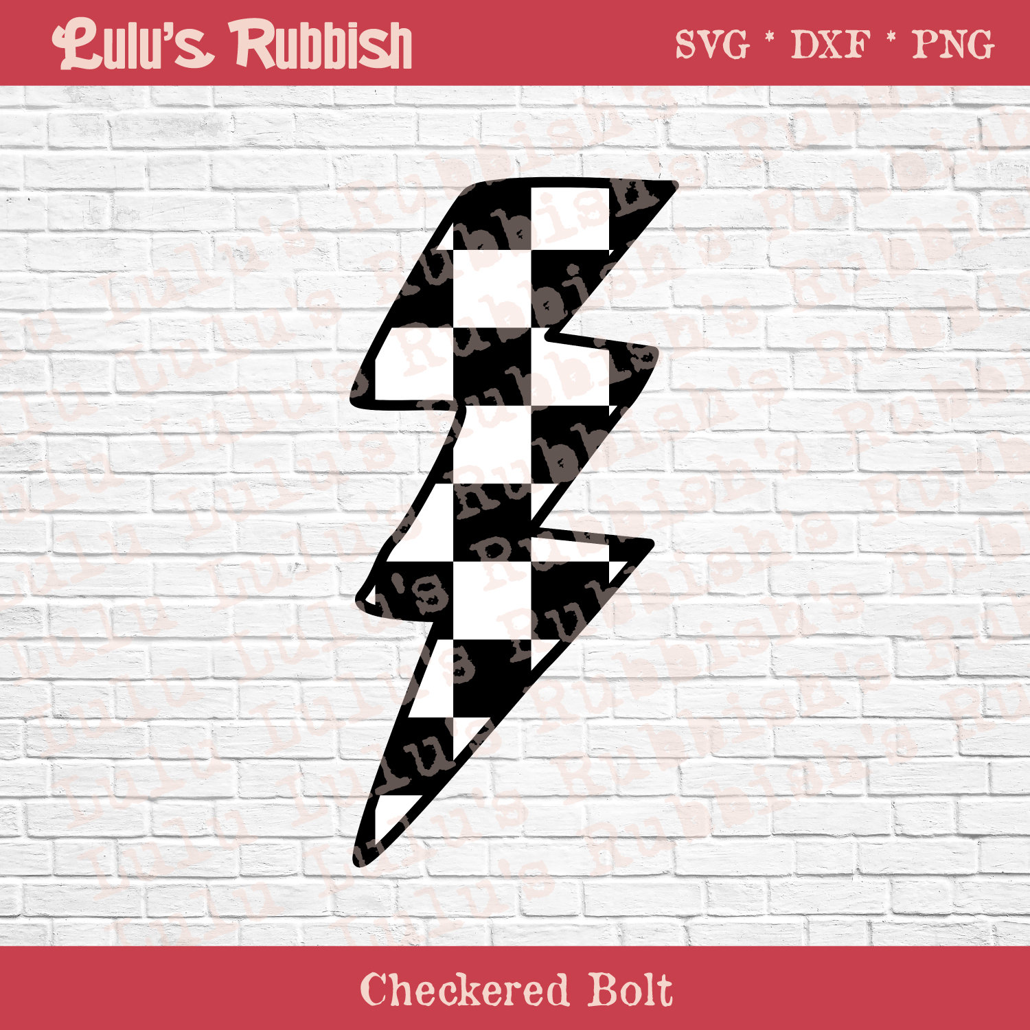 Checkered Lightning Bolt Png Svg, Checkered Design, Distressed ...