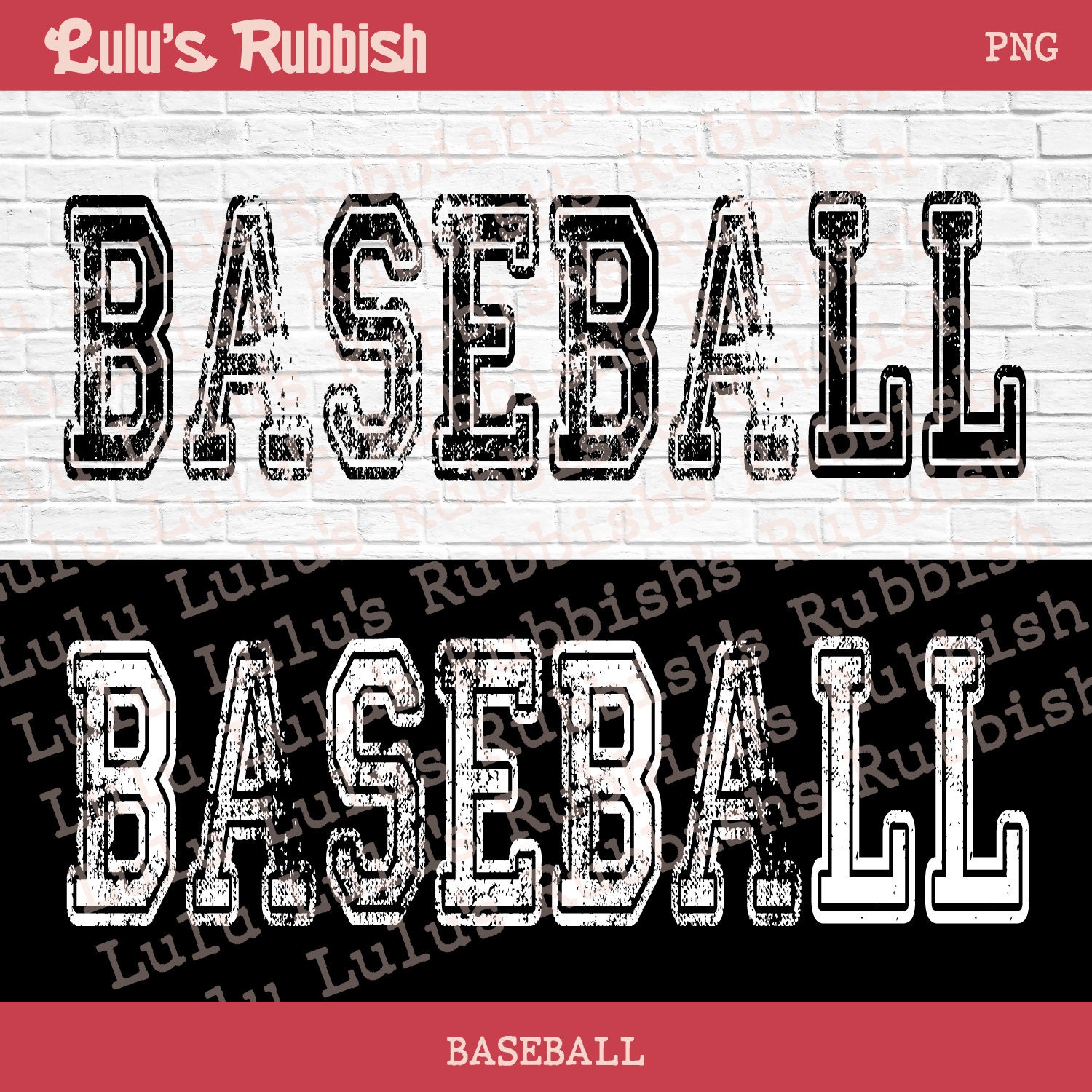 BASEBALL Varsity Distressed Digital Download, Distressed Baseball Png ...