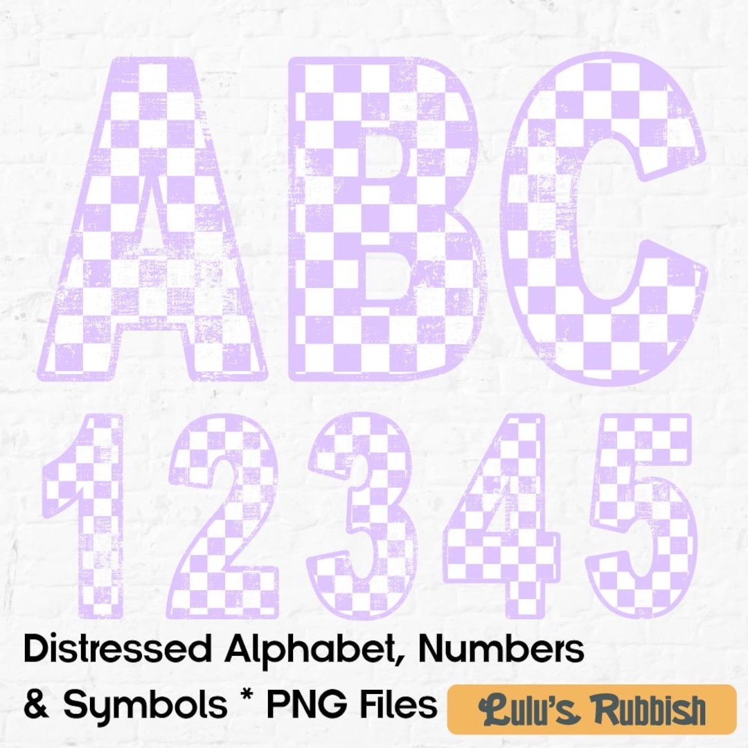 Checkered Alphabet Digital Download, PNG Design Digital Download ...