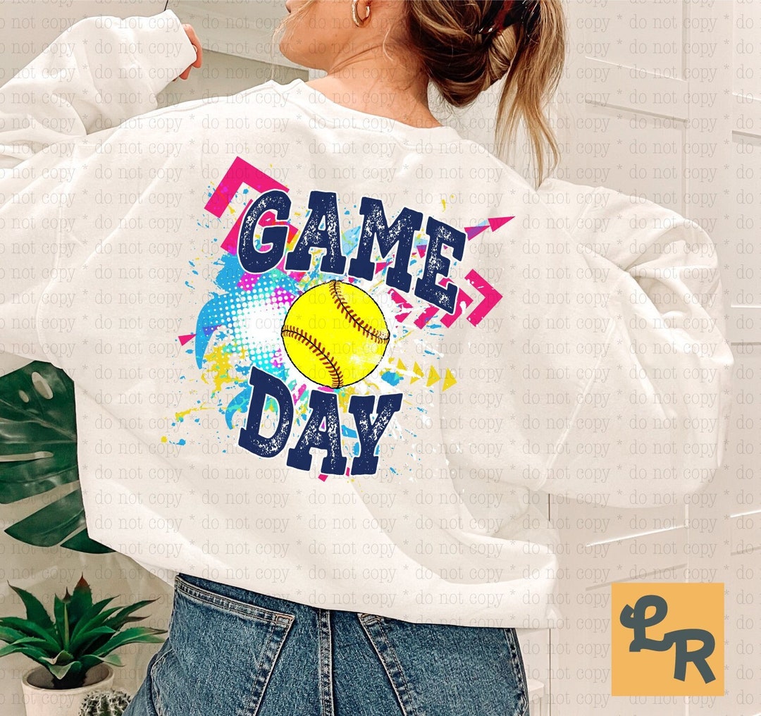 Game Day Neon Splash Softball Png, Softball Game Day Png, Game Day ...