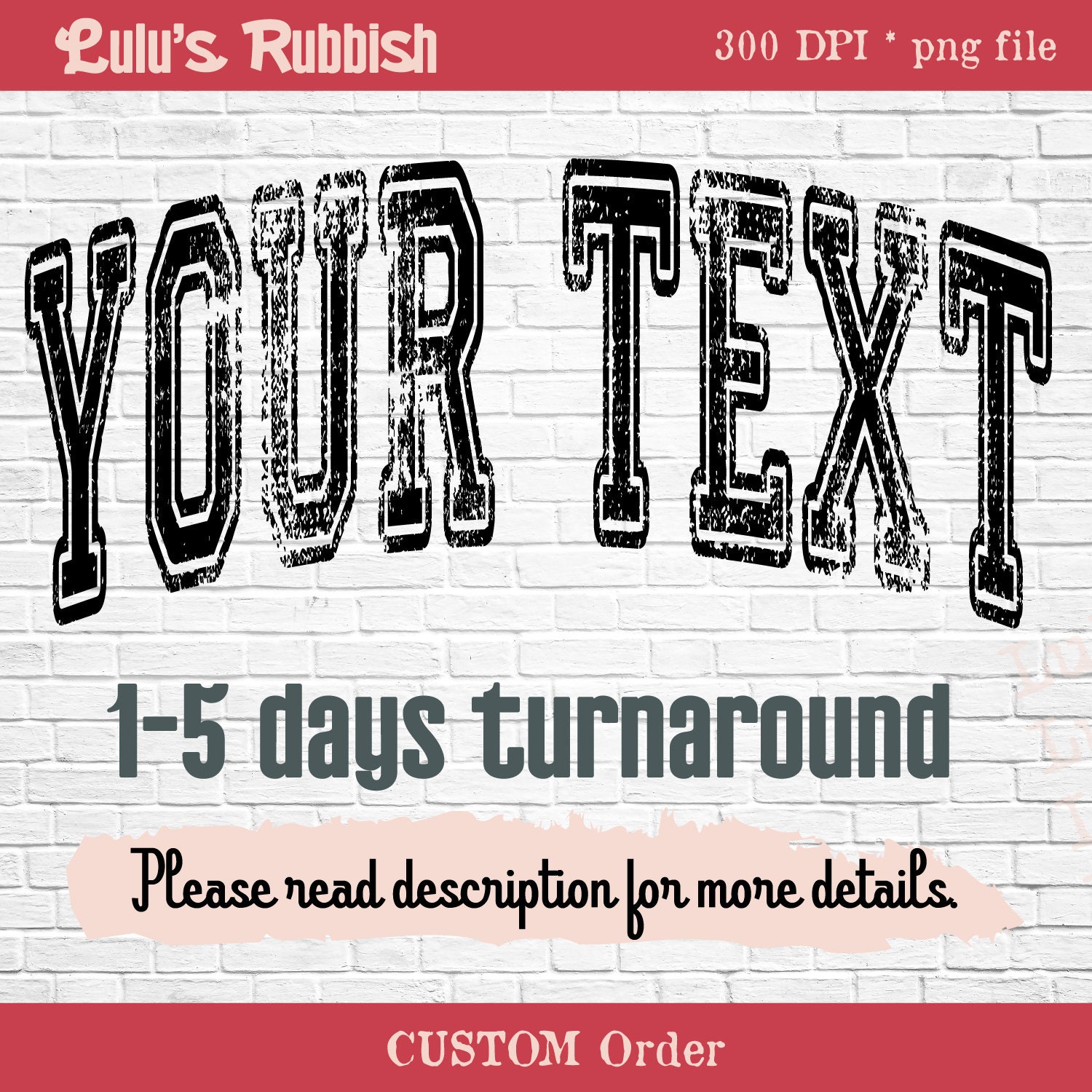 CUSTOM Varsity Distressed Digital Download, Distressed CUSTOM Png ...
