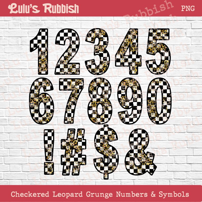 Checkered Alphabet Digital Download, Checkered Leopard Grunge Alphabet ...