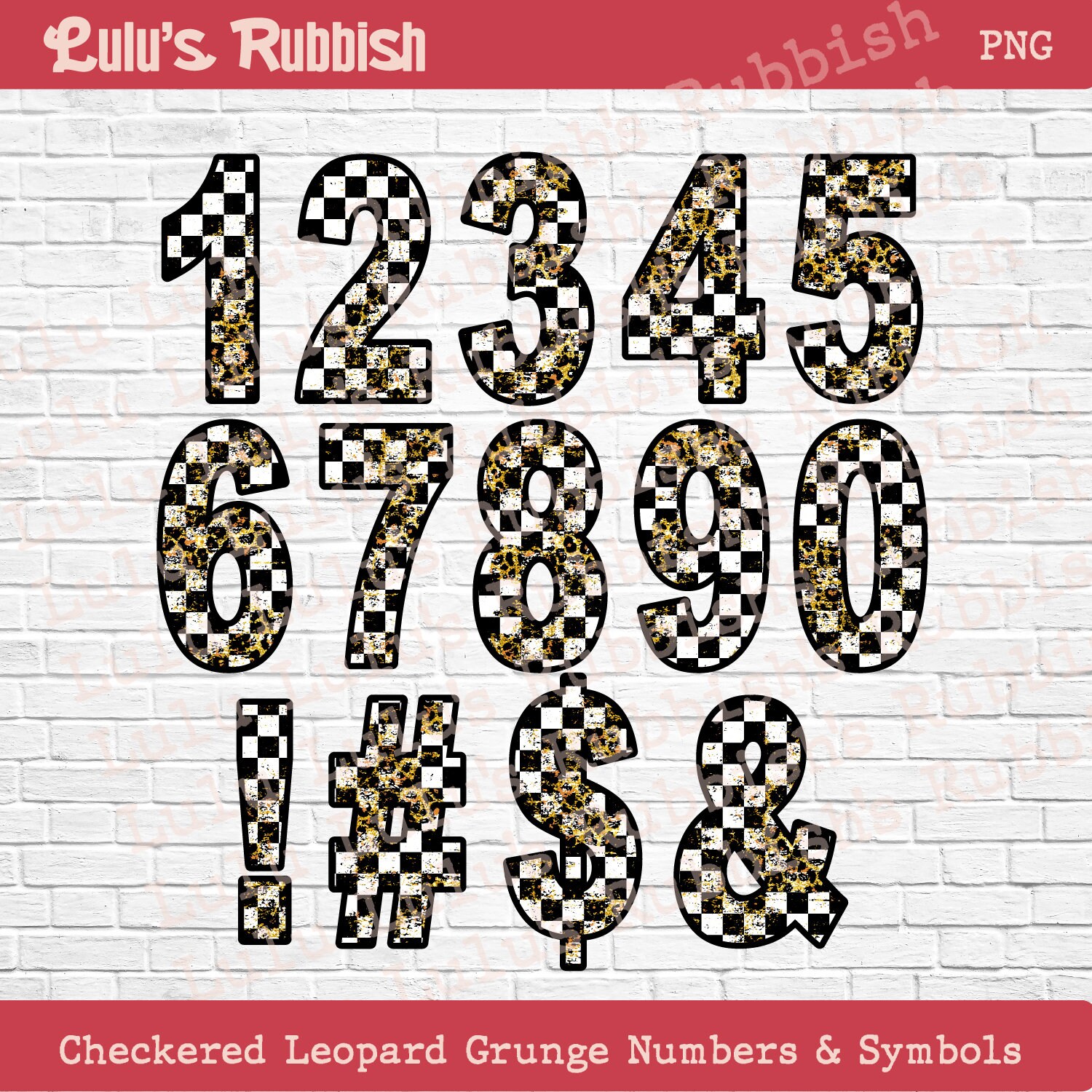 Checkered Alphabet Digital Download, Checkered Leopard Grunge Alphabet ...