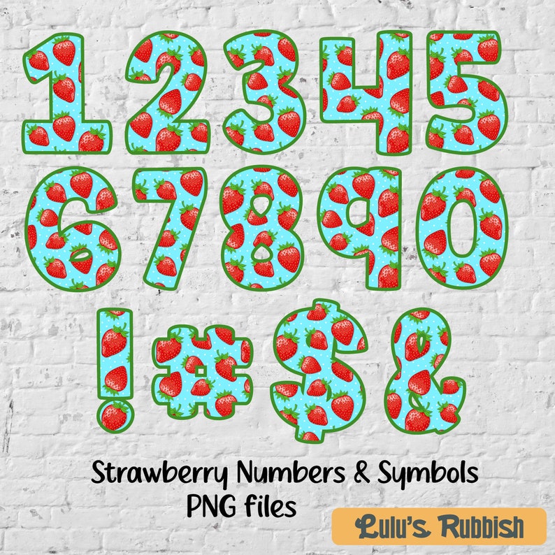 Strawberry Alphabet Digital Download, Strawberry Alphabet PNG Design ...