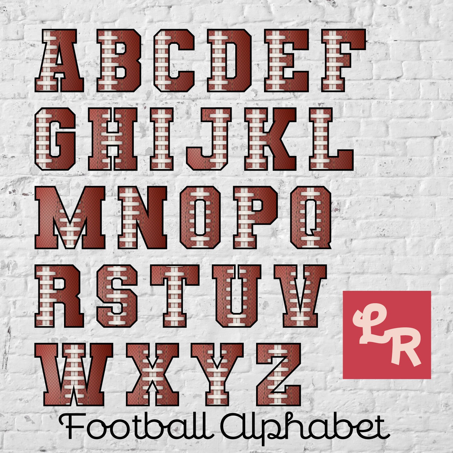 Football Alphabet Digital Download, Football Alphabet PNG Design ...
