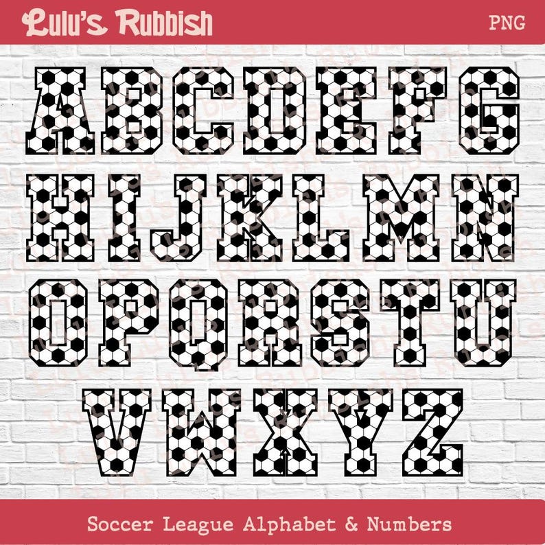 Alfabeto de fútbol PNG / Letras deportivas (descarga digital) - Etsy España