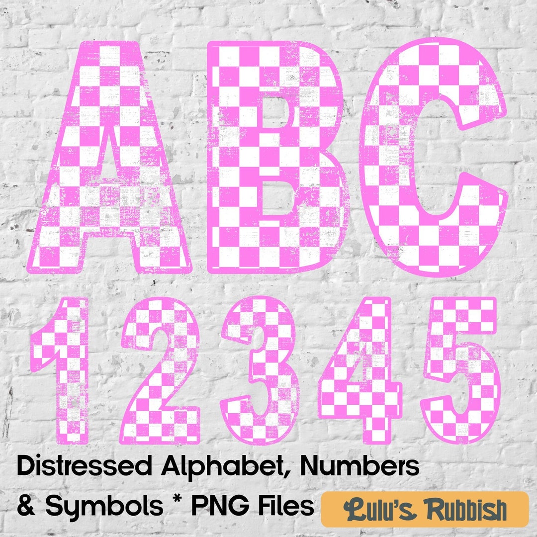 Checkered Alphabet Digital Download, PNG Design Digital Download ...