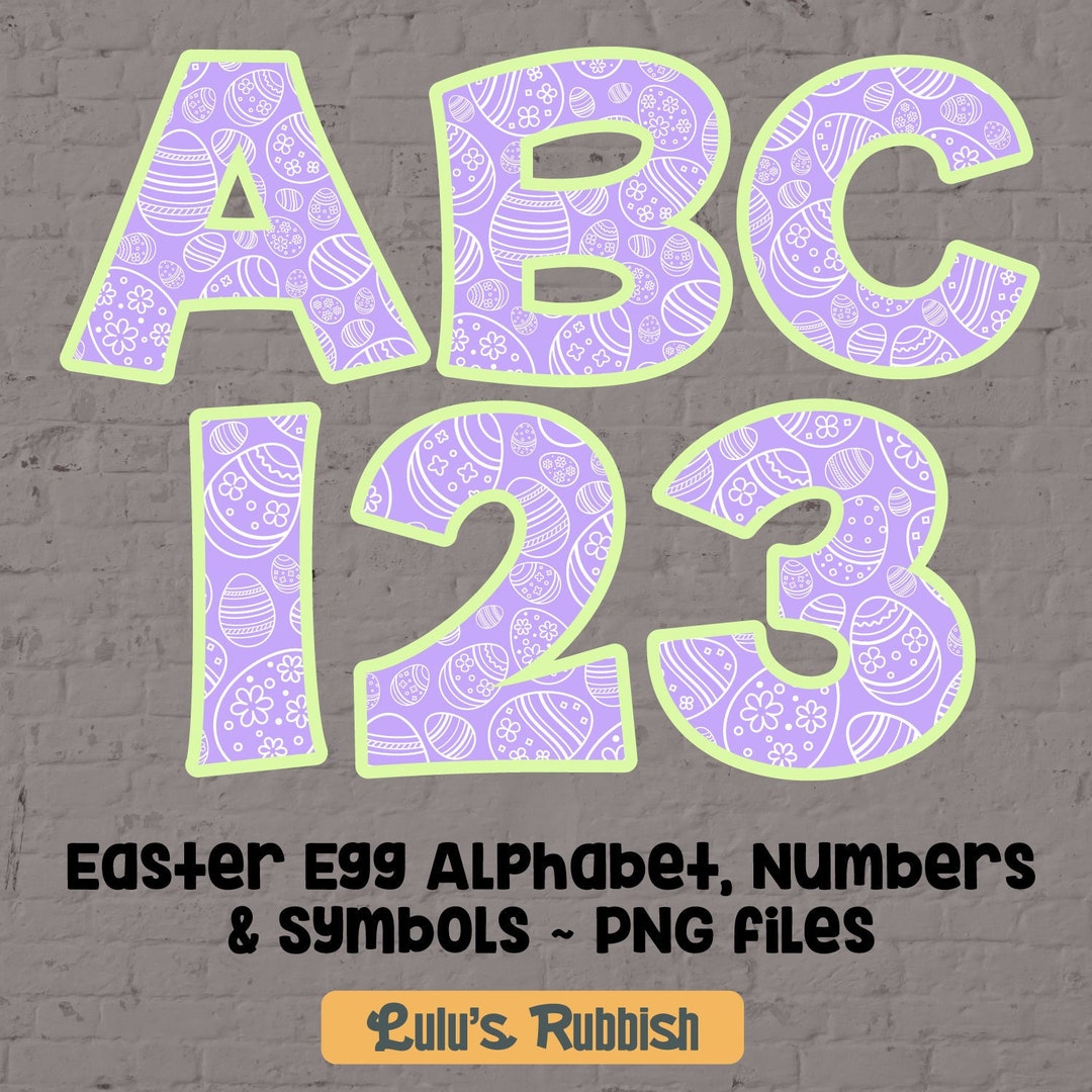 Easter Alphabet Letters PNG, Easter Doodle Alpha, Easter Font PNG, Easter Day Designs, Easter ...