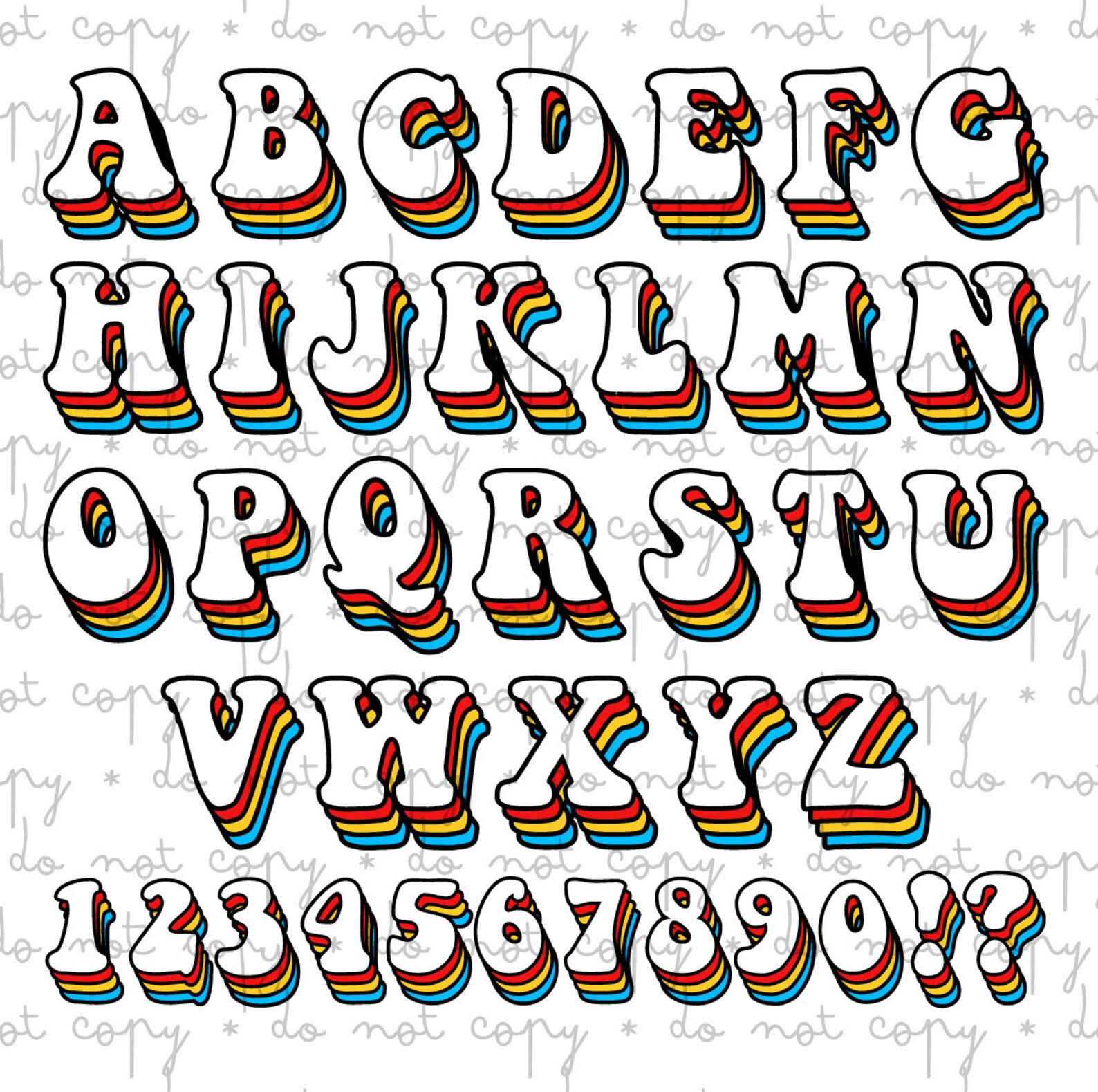 Groovy Retro Alphabet PNG, PNG Alphabet, Cute, Retro Bubble Letters ...