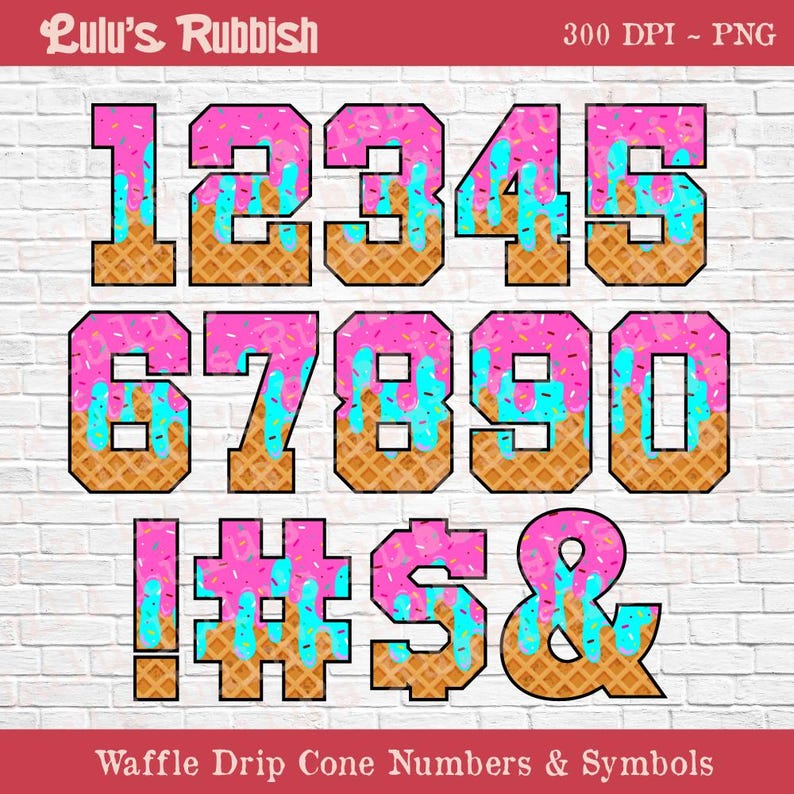 Ice Cream Drip Alphabet PNG: Pink & Blue Drippy Letters (digital ...