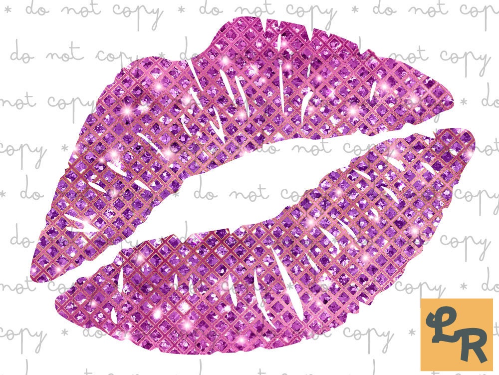 Ombre Pink Diamond Bling Lips Png, Lips Kiss Valentine Design Digital ...