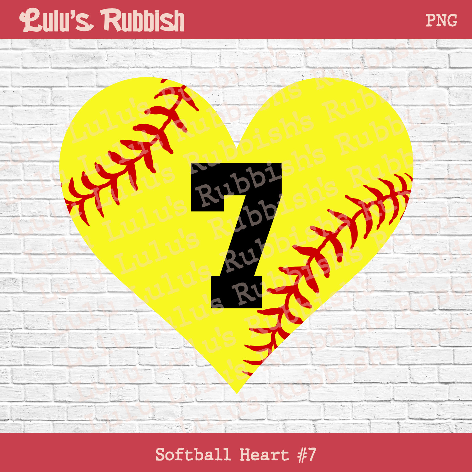 Softball Number 7 Png, Heart Softball Distressed Png Digital Download ...