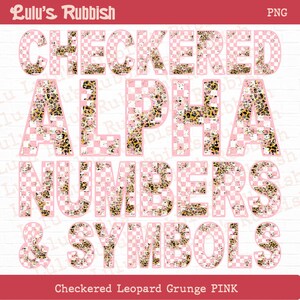 Checkered Leopard Print Alphabet, Numbers, Symbols (PNG Digital ...
