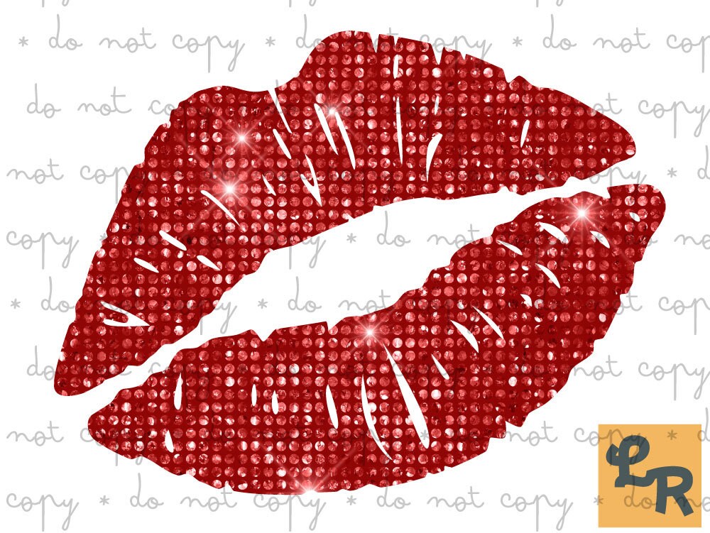 Red Diamond Bling Lips Png, Lips Kiss Valentine Design Digital Download ...