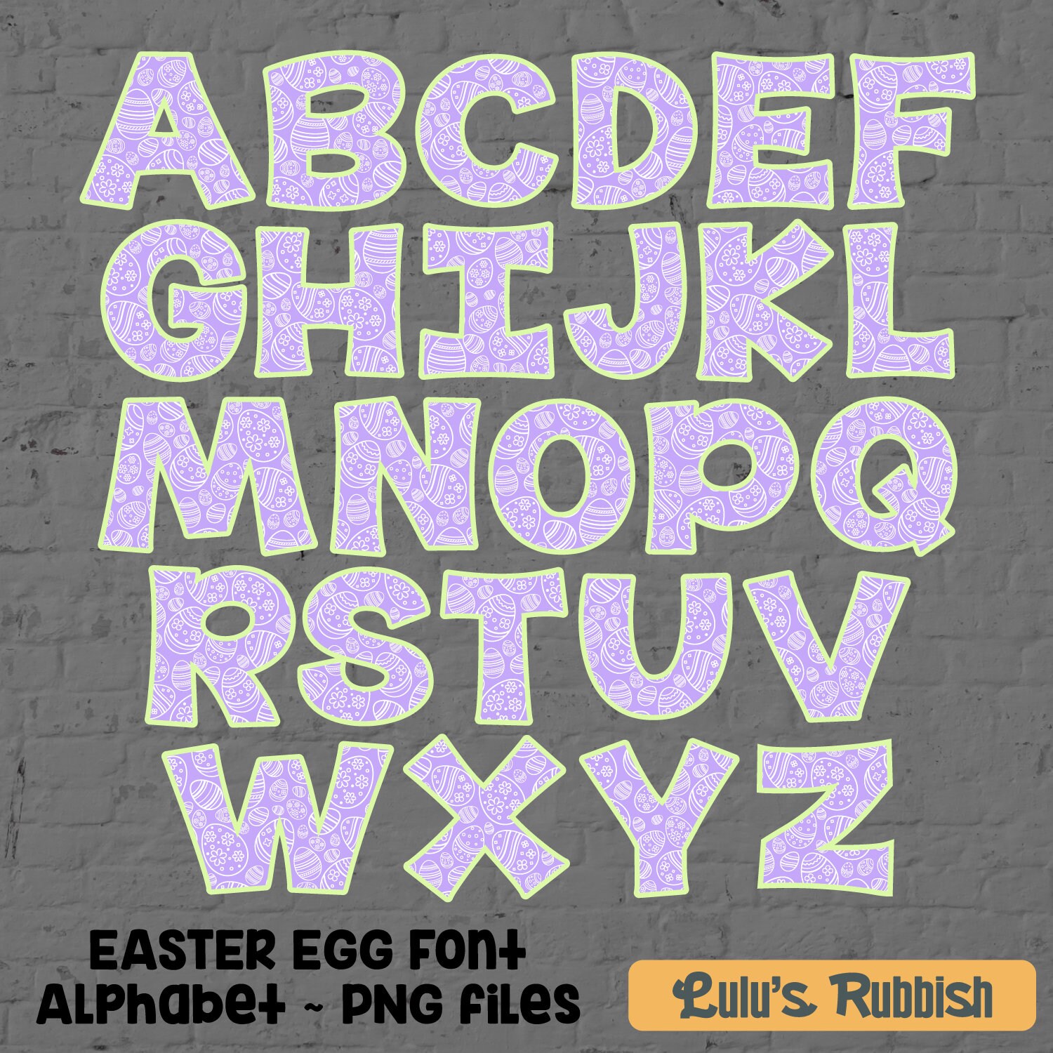 Easter Alphabet Letters PNG, Easter Doodle Alpha, Easter Font PNG ...