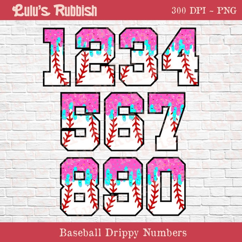 Baseball Ice Cream Drip Alphabet PNG, Sublimation Clipart (digital ...