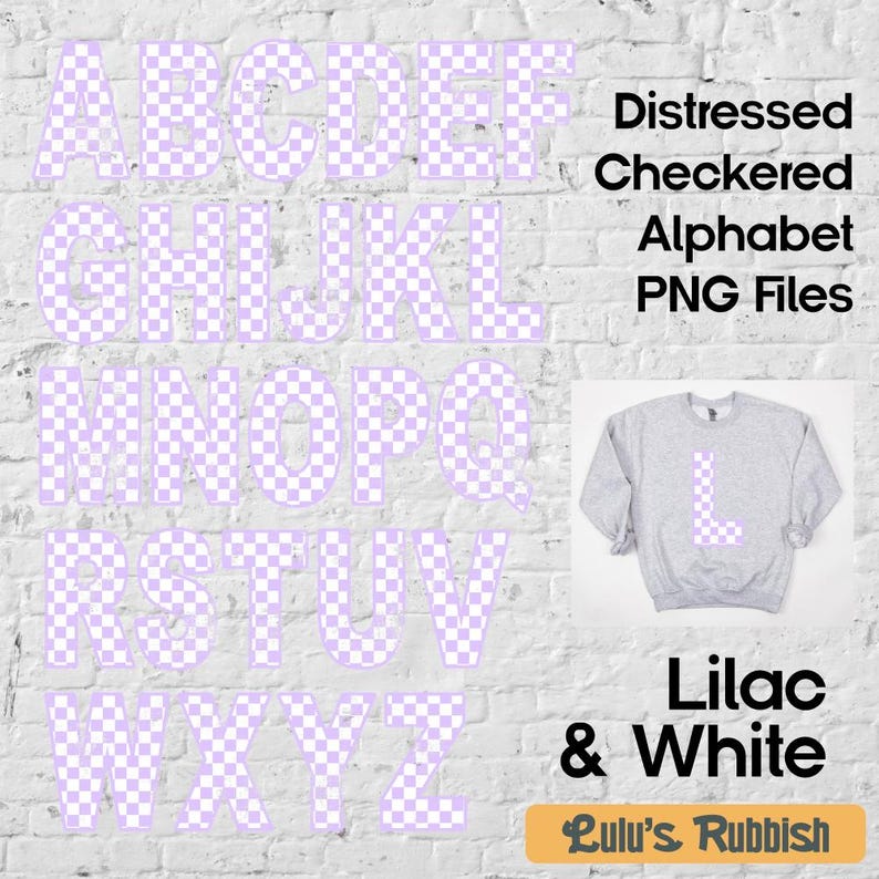 Checkered Alphabet Digital Download, PNG Design Digital Download ...