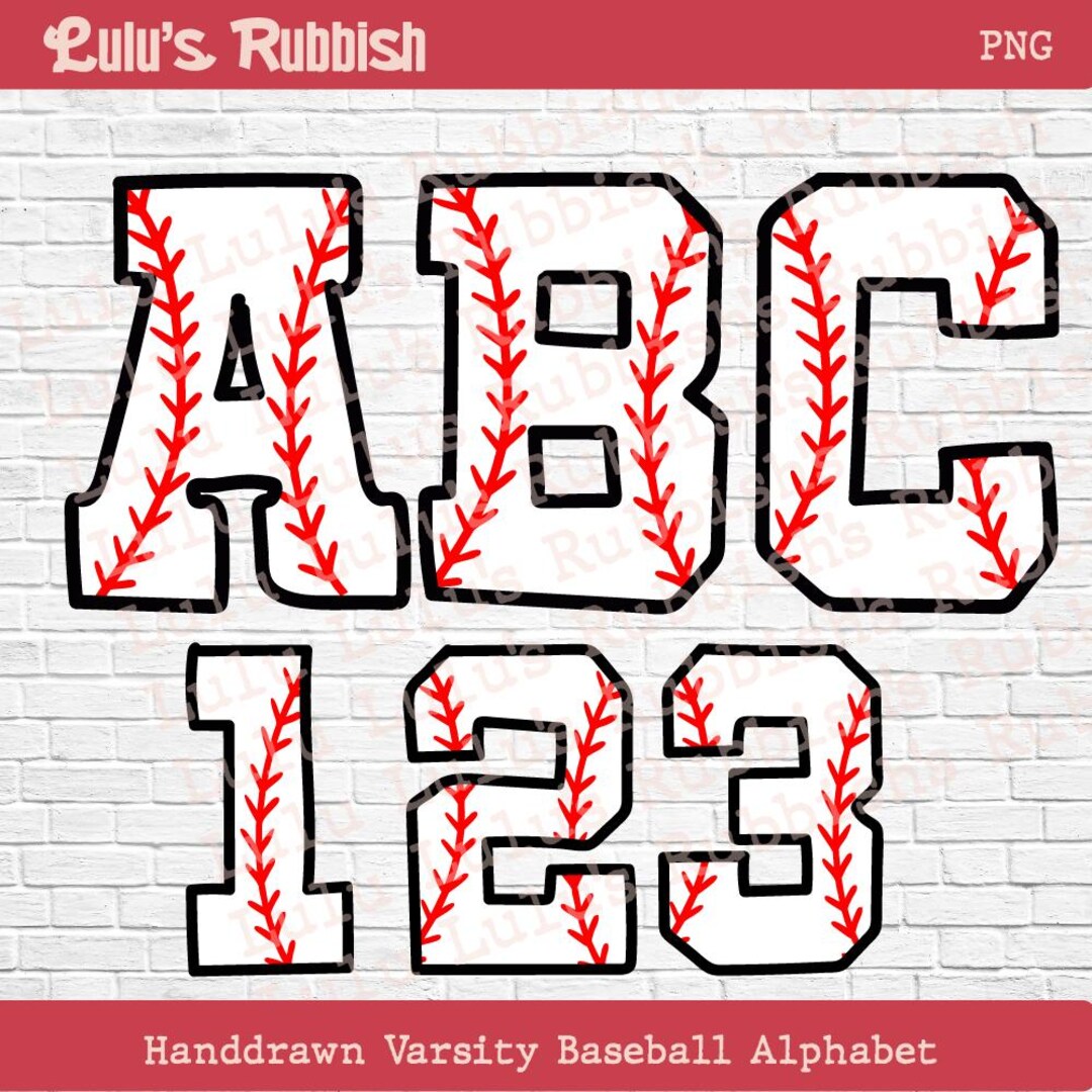Baseball League Hand Drawn Alphabet Digital Download, Baseball Alphabet ...