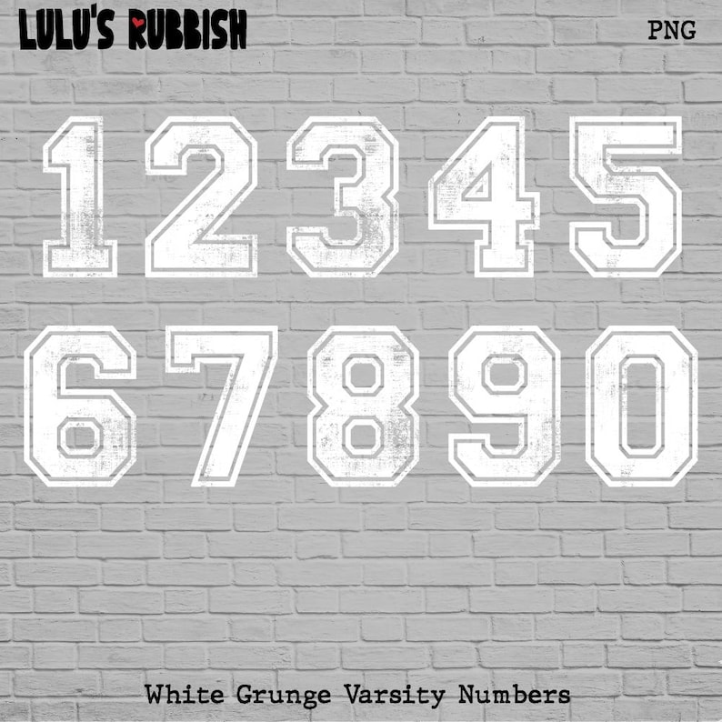 Varsity Distressed Alphabet Set: White PNG Files (digital Art) - Etsy