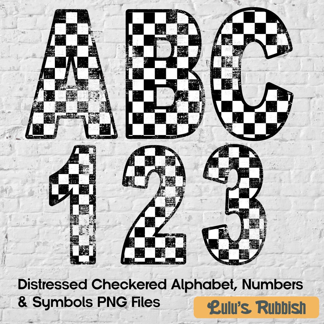 Checkered Alphabet Digital Download, PNG Design Digital Download ...
