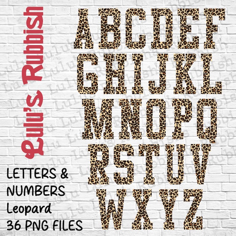 Leopard Print Alphabet, PNG Letters, Numbers (digital Download) - Etsy