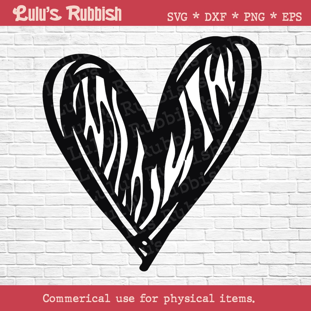 Zebra Heart Digital Design Svg Png, Zebra Print Digital Art, Zebra ...