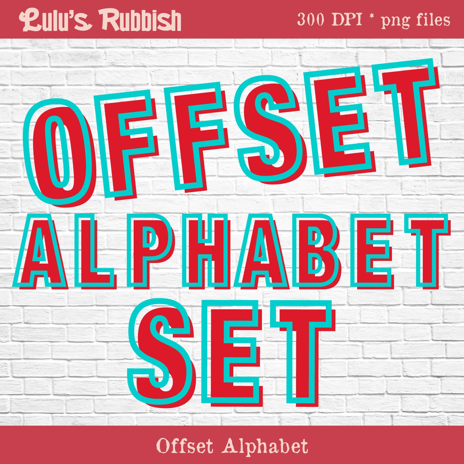 Offset Alphabet Set PNG, Offset Alpha, Colorful Font PNG, Instant ...