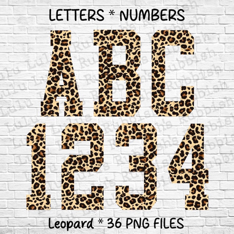 Leopard Print Alphabet, PNG Letters, Numbers (digital Download) - Etsy