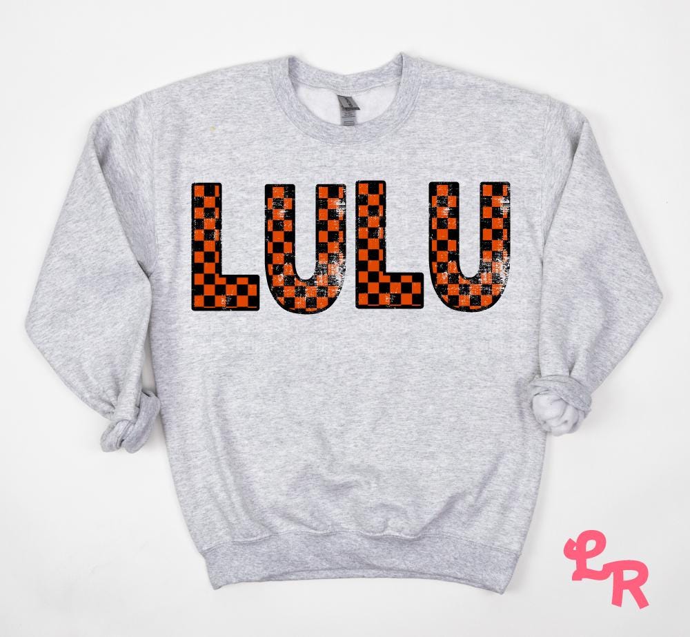 Checkered Alphabet Digital Download, Black & Orange Alphabet Download ...