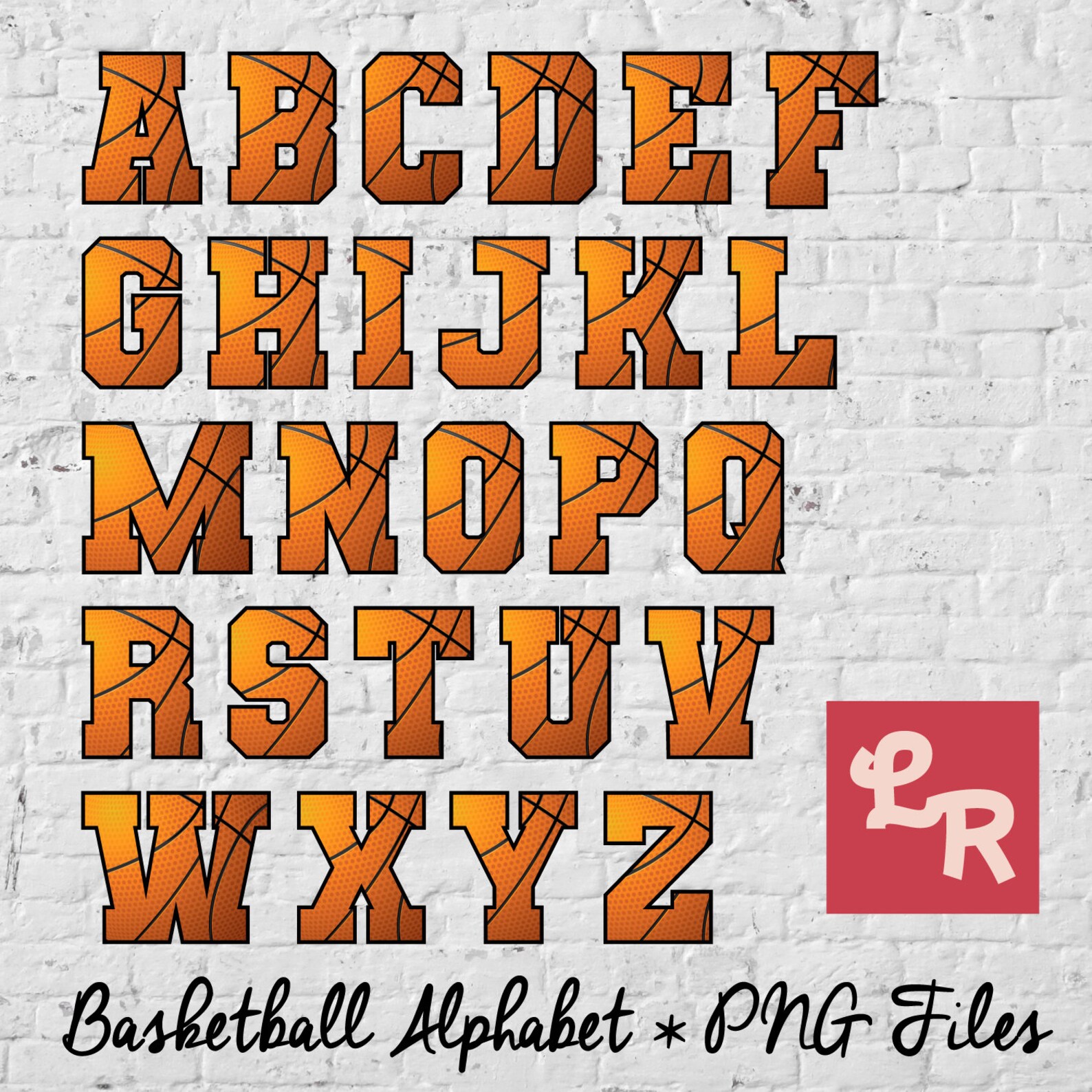 Basketball Alphabet Digital Download, Basketball Alphabet PNG Design ...