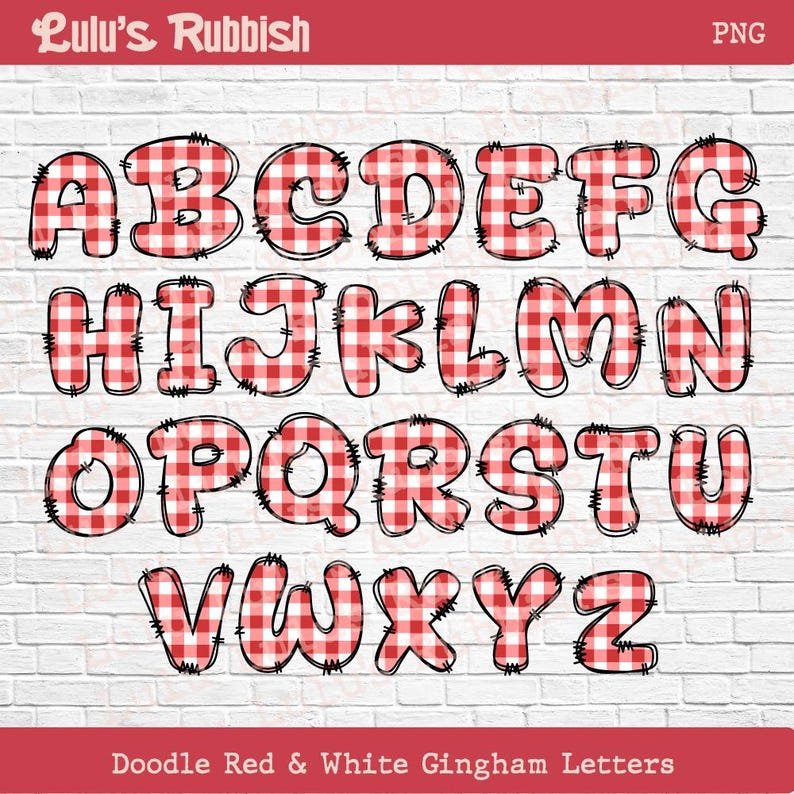 Gingham Alphabet PNG: Hand-drawn Plaid Letters (digital Download) - Etsy