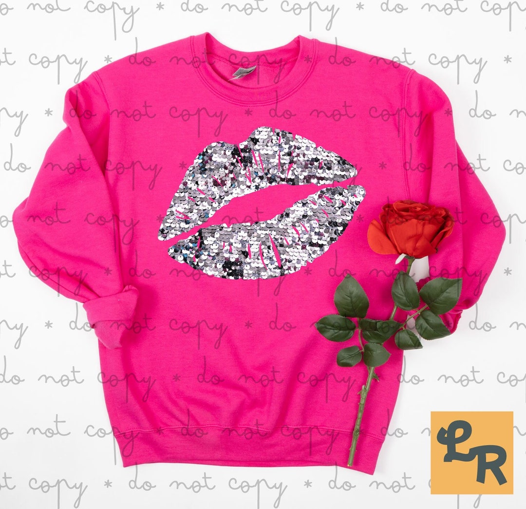 SEQUIN Bling Lips Png, Lips Kiss Valentine Design Digital Download ...
