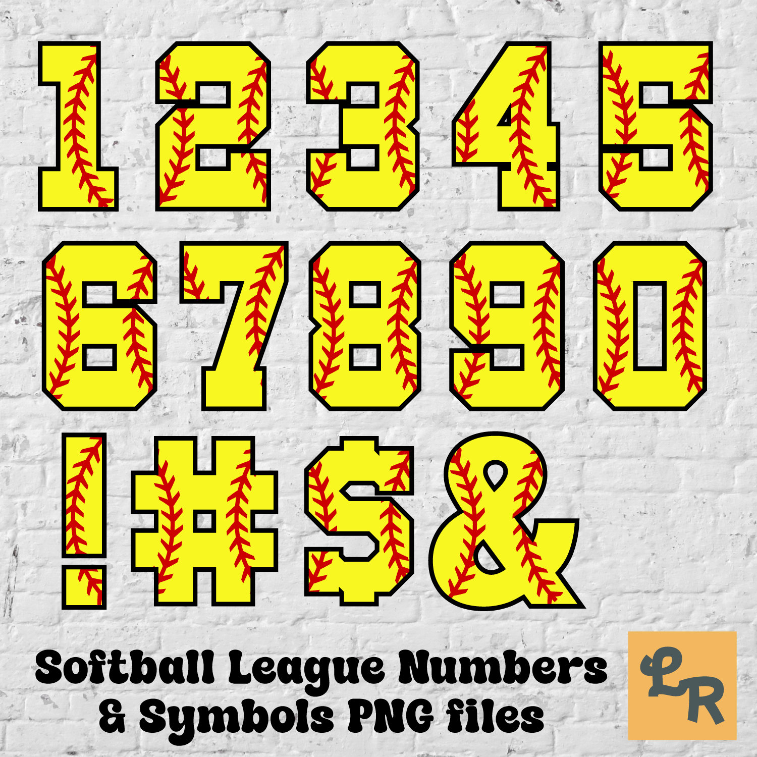 Softball League Alphabet, Numbers, Symbols PNG (digital Download) - Etsy