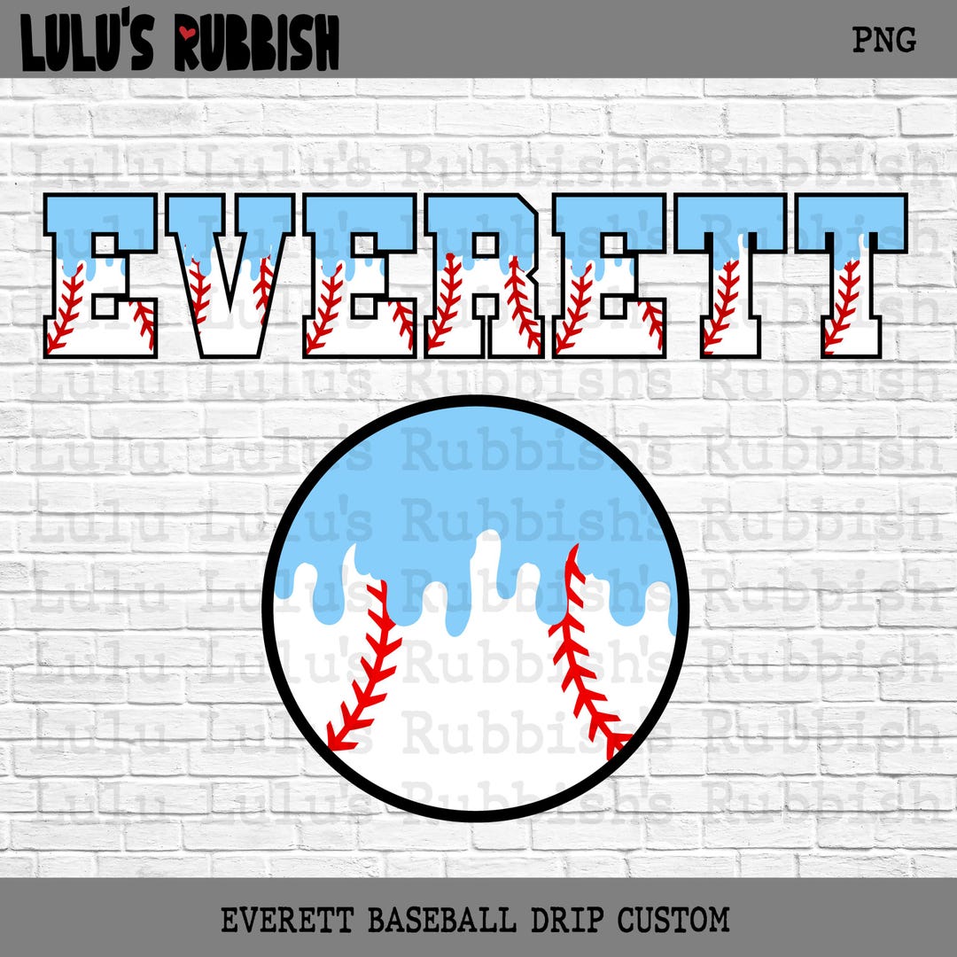 Custom Baseball Ice Cream Drip Name & Baseball PNG, Sublimation Clipart ...