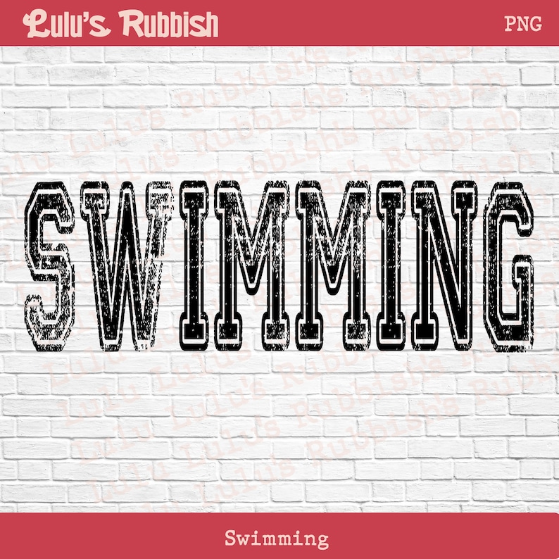 Swimming Varsity Distressed Digital Download, Distressed Swimming Png ...