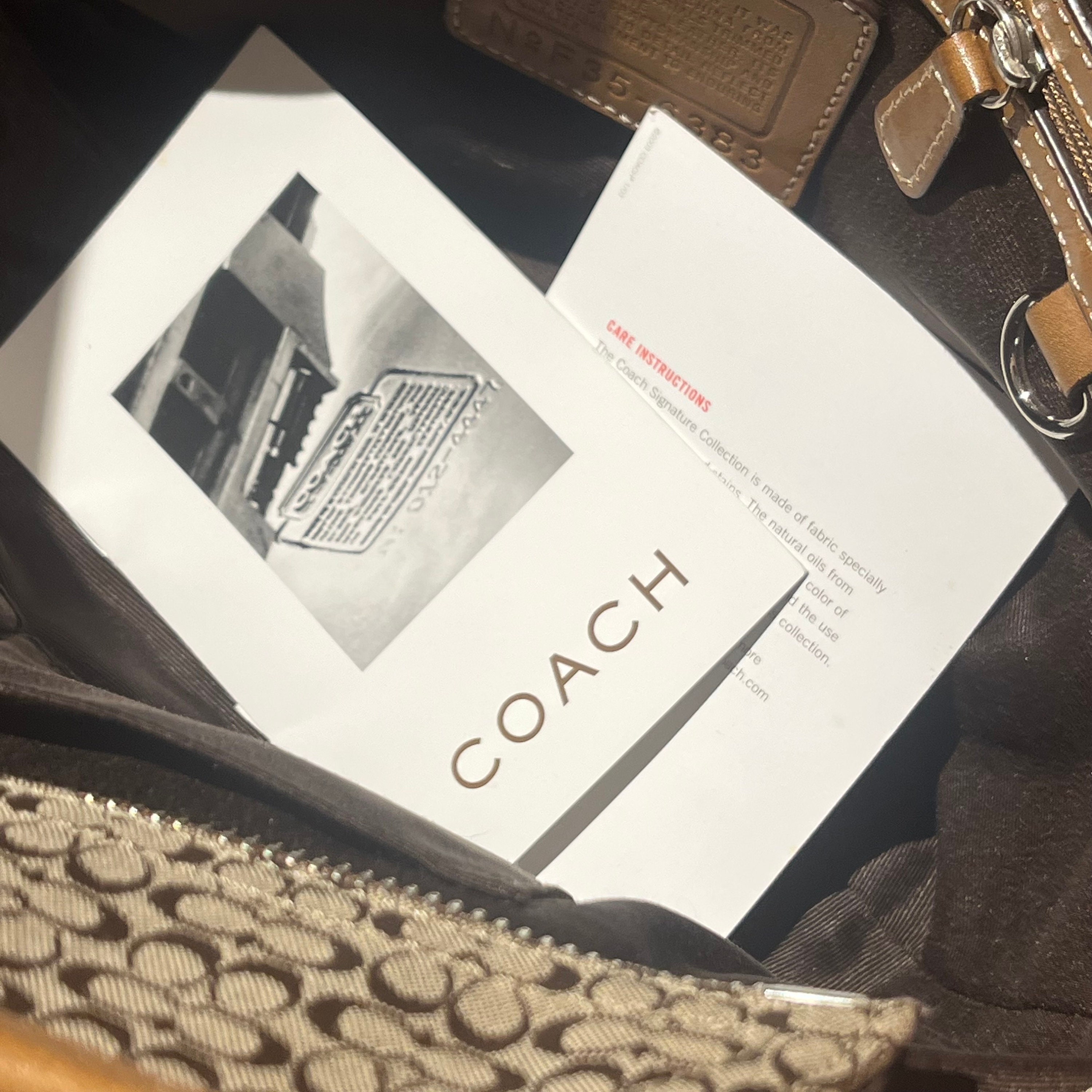 Coach Monogram Canvas Brown Leather Handbag Purse - Etsy