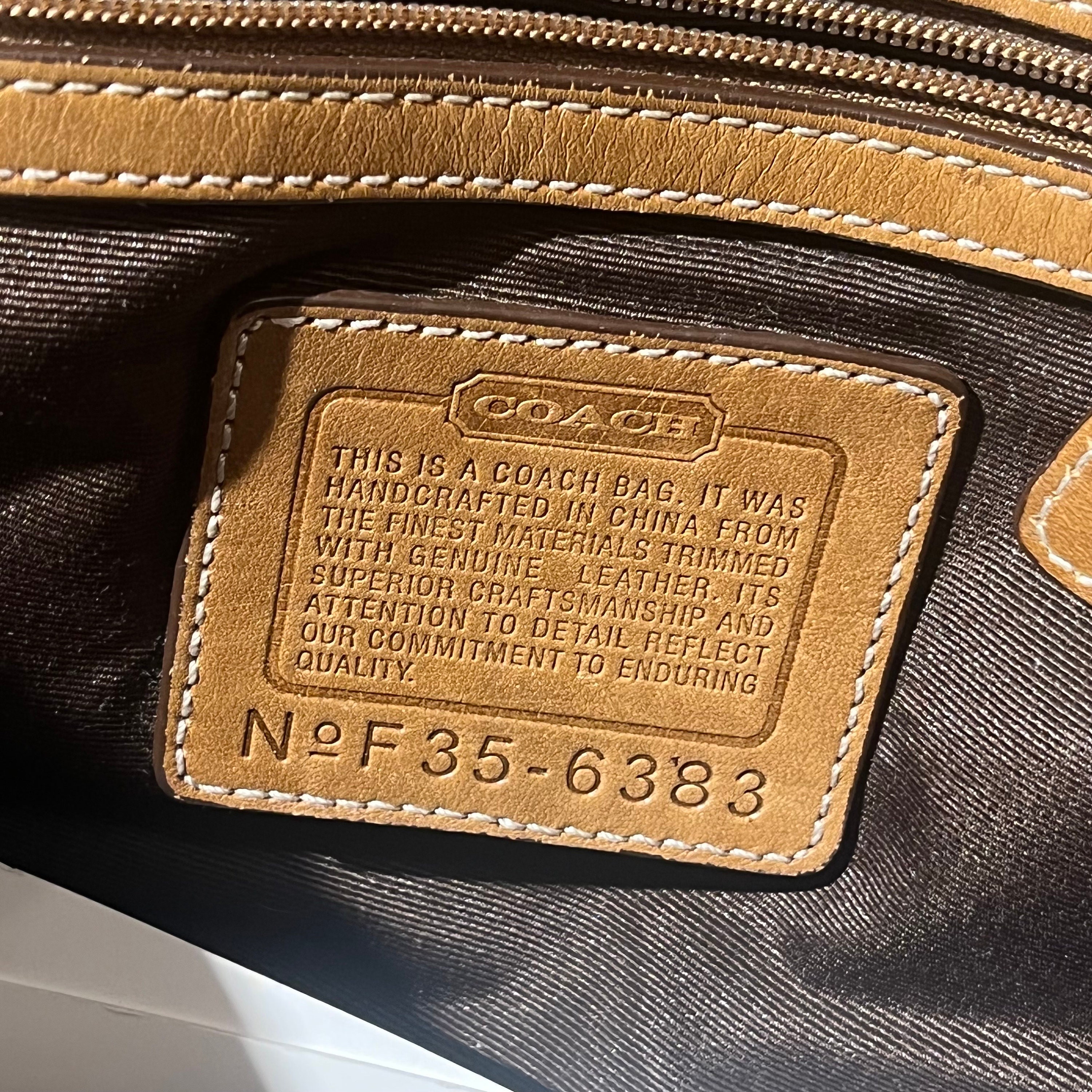 Coach Monogram Canvas Brown Leather Handbag Purse - Etsy