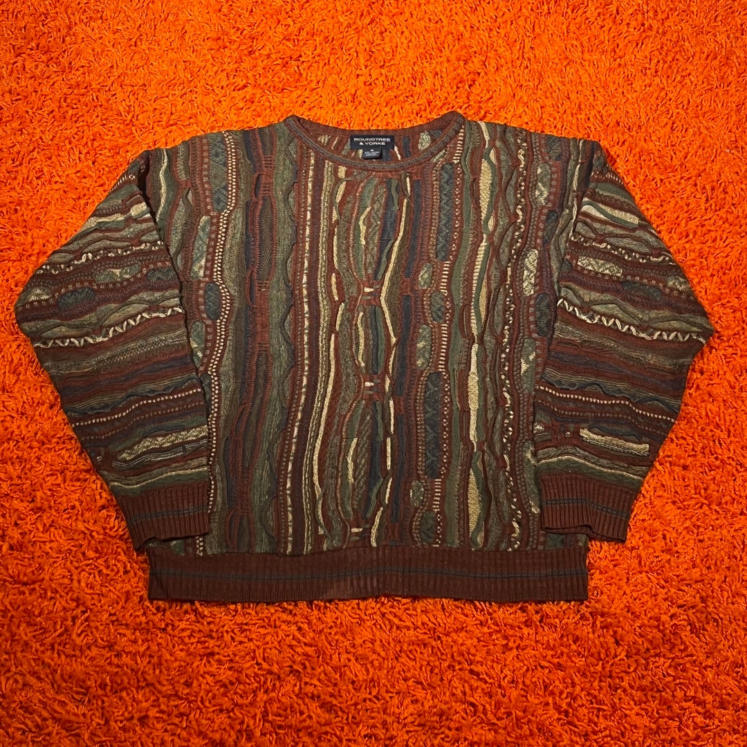 Roundtree and York Coogi Style 90s Vintage Sweater medium - Etsy