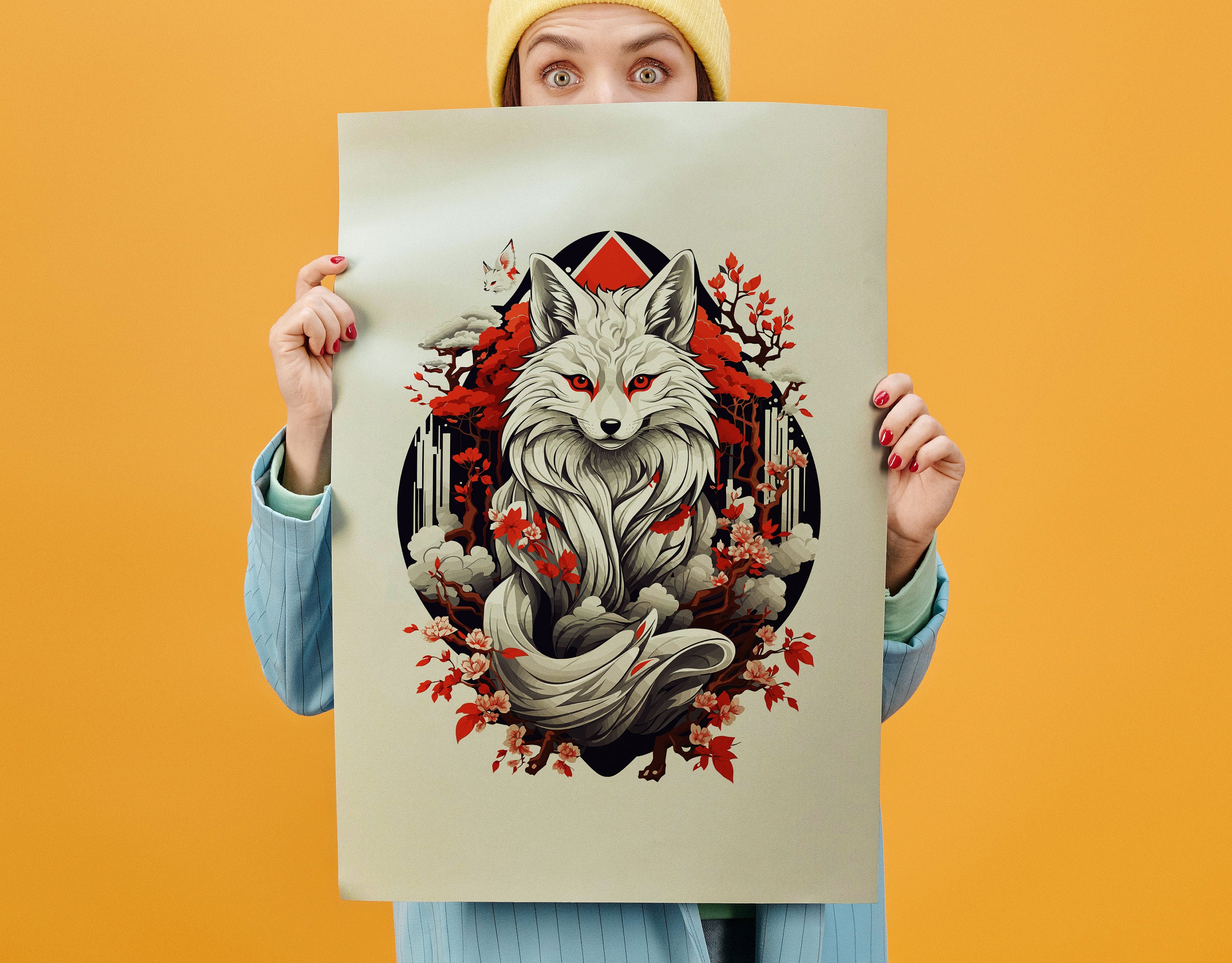 Captivating White Fox Art and Nature Designs: Digital Prints - Etsy