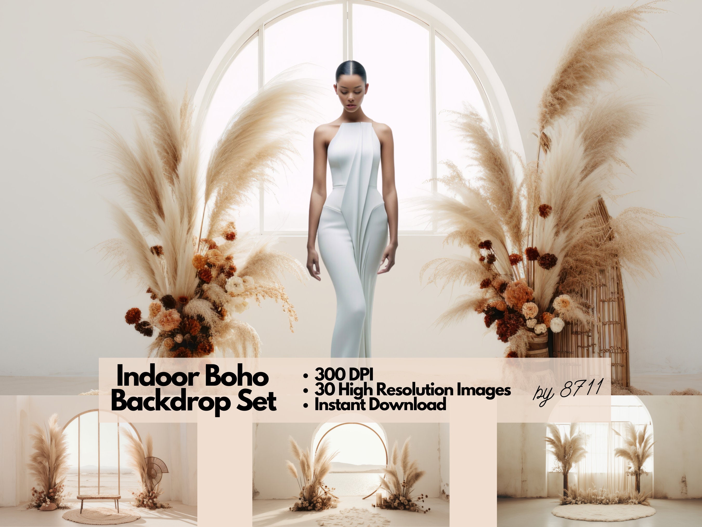 Indoor Boho Digital Backdrop Set, Maternity Backdrop Overlays, Studio ...