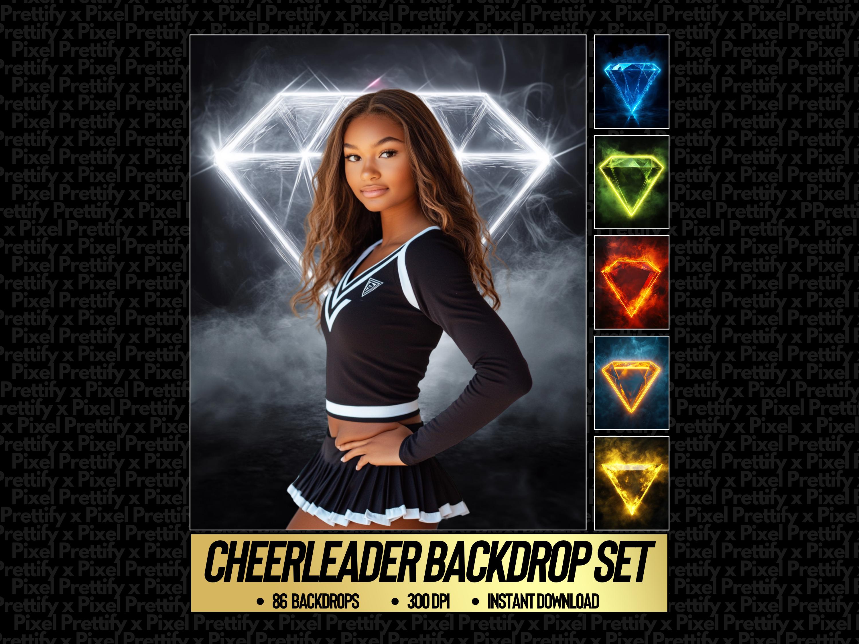 86 Cheerleader Digital Backdrops for Sports Photography | Cheer ...