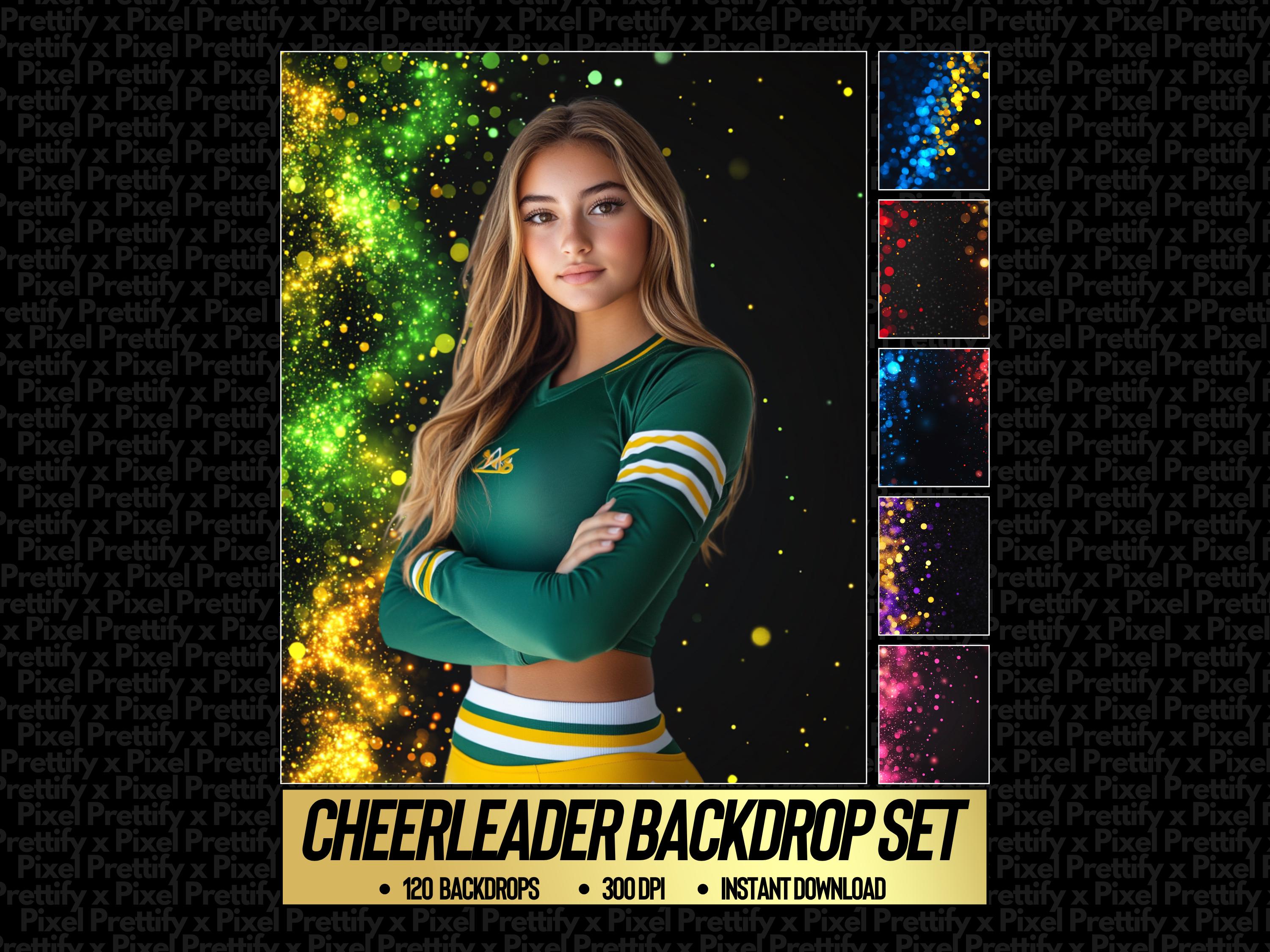 120 Cheerleader Digital Backdrops for Sports Photography | Cheer ...
