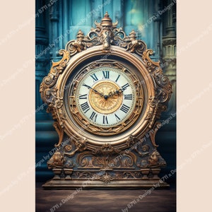 Ornate Clock Digital Backdrop, Maternity Backdrop Overlays, Studio ...
