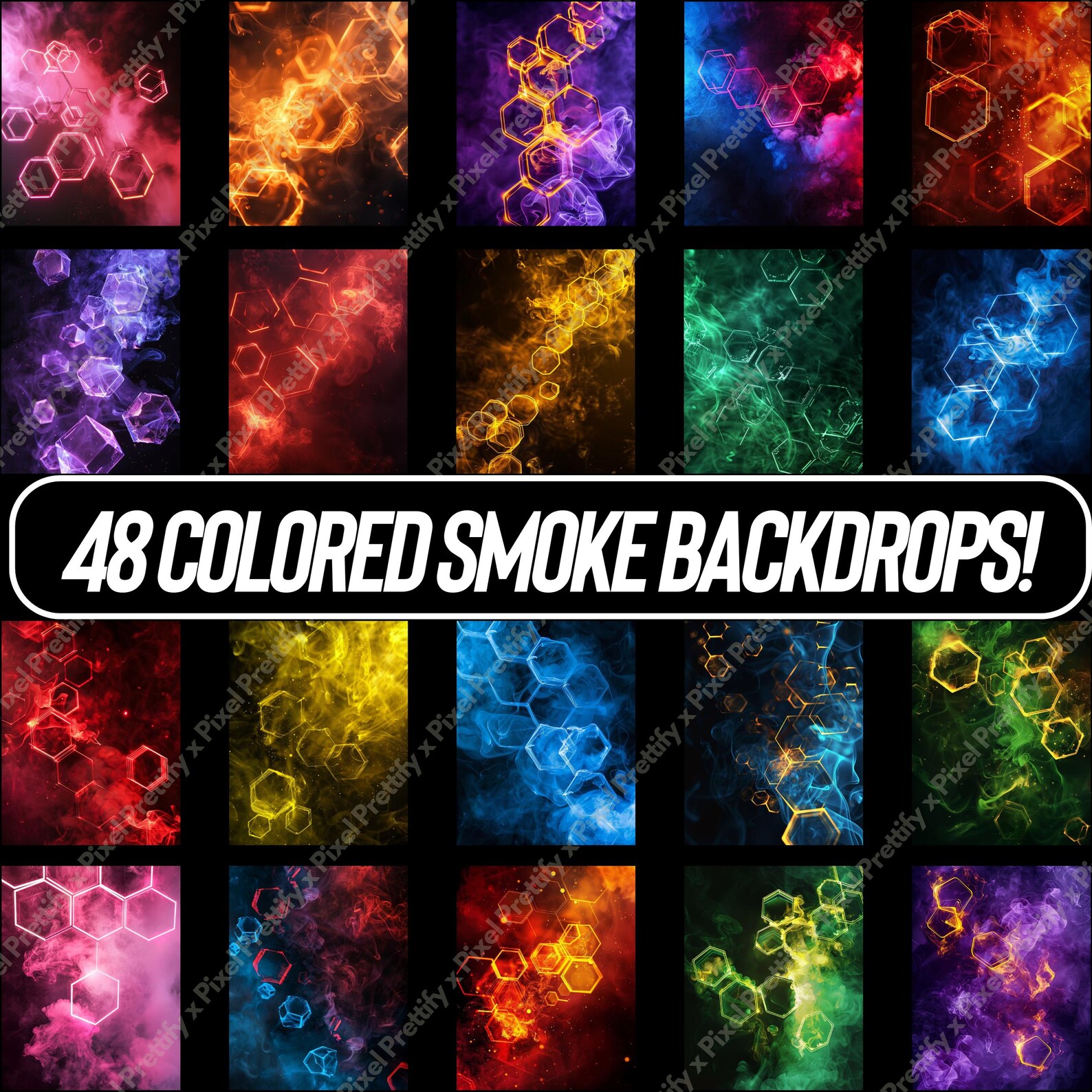 48 Colored Smoke Digital Backdrops: School Color Photography ...