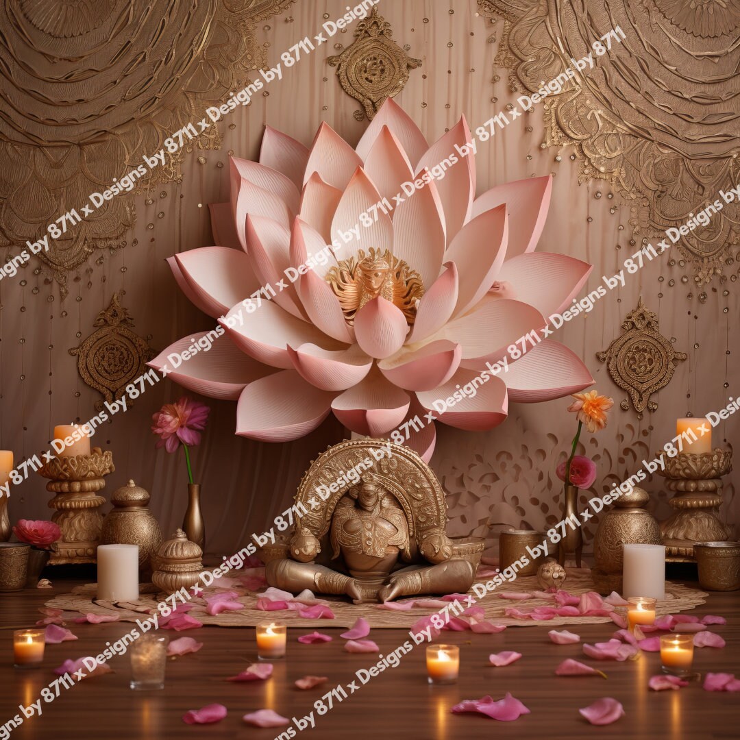Lotus Flower Digital Backdrops Maternity Backdrop Studio Backdrop Overlay Boho Frame Maternity ...