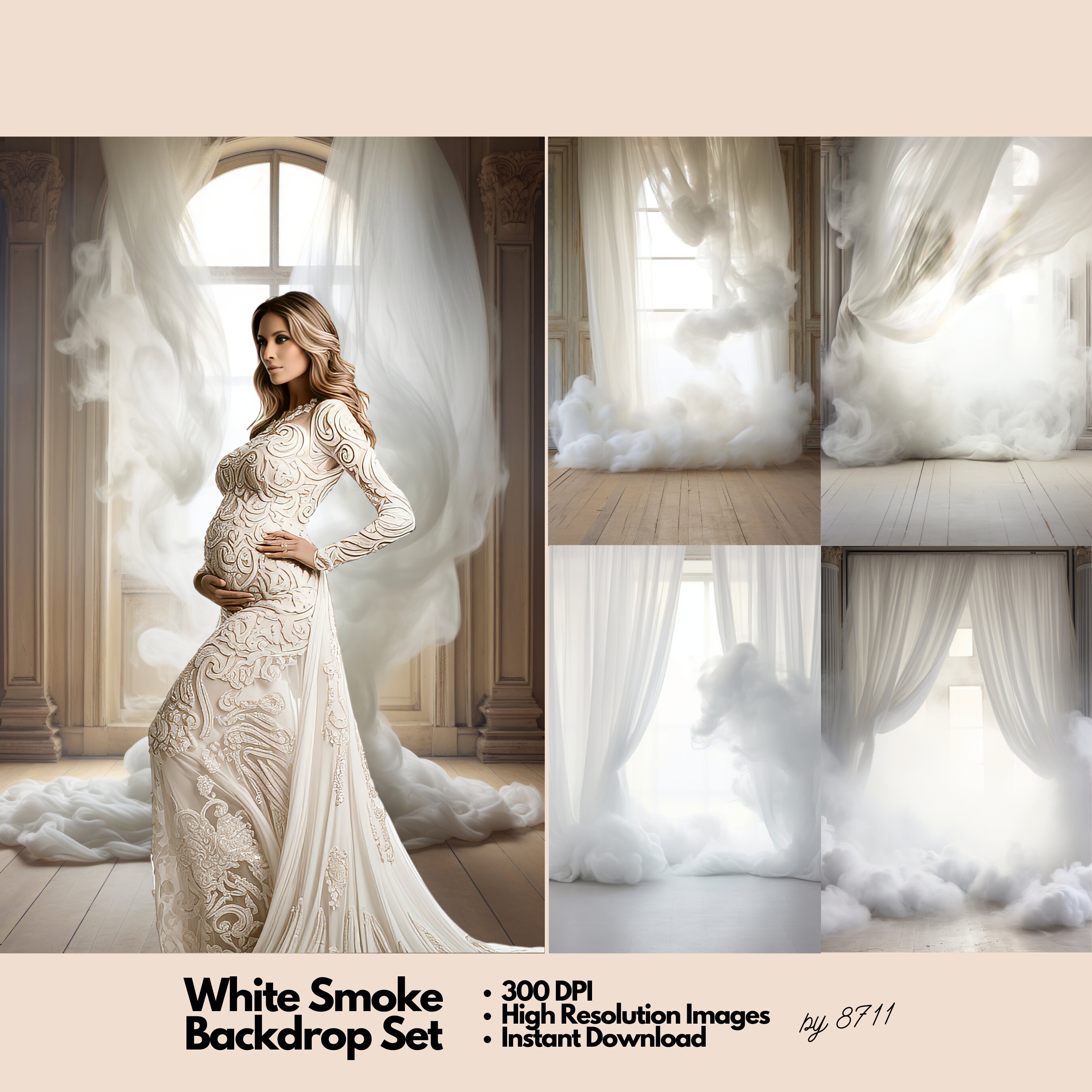 White Smoke Smoke Digital Maternity Backdrops Backgrounds Studio Art ...