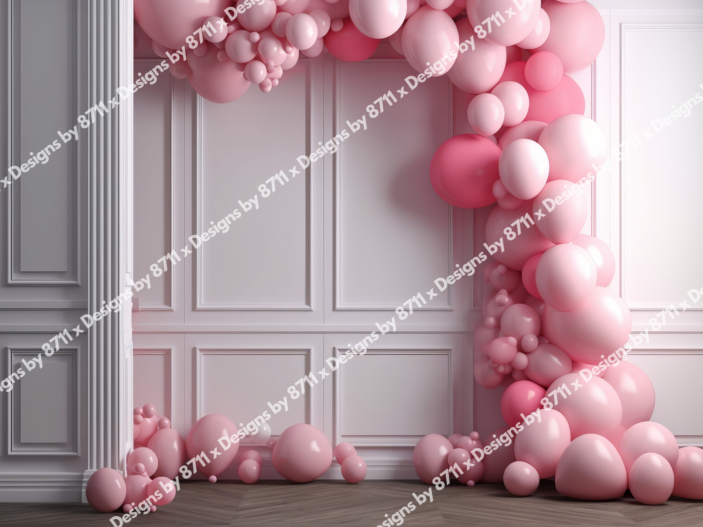 Pink Balloon Digital Maternity Backdrops Backgrounds Studio Art ...