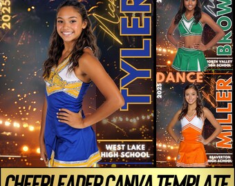 Cheerleader & Dancer Canva Template | Cheer and Dance Banner, Senior ...