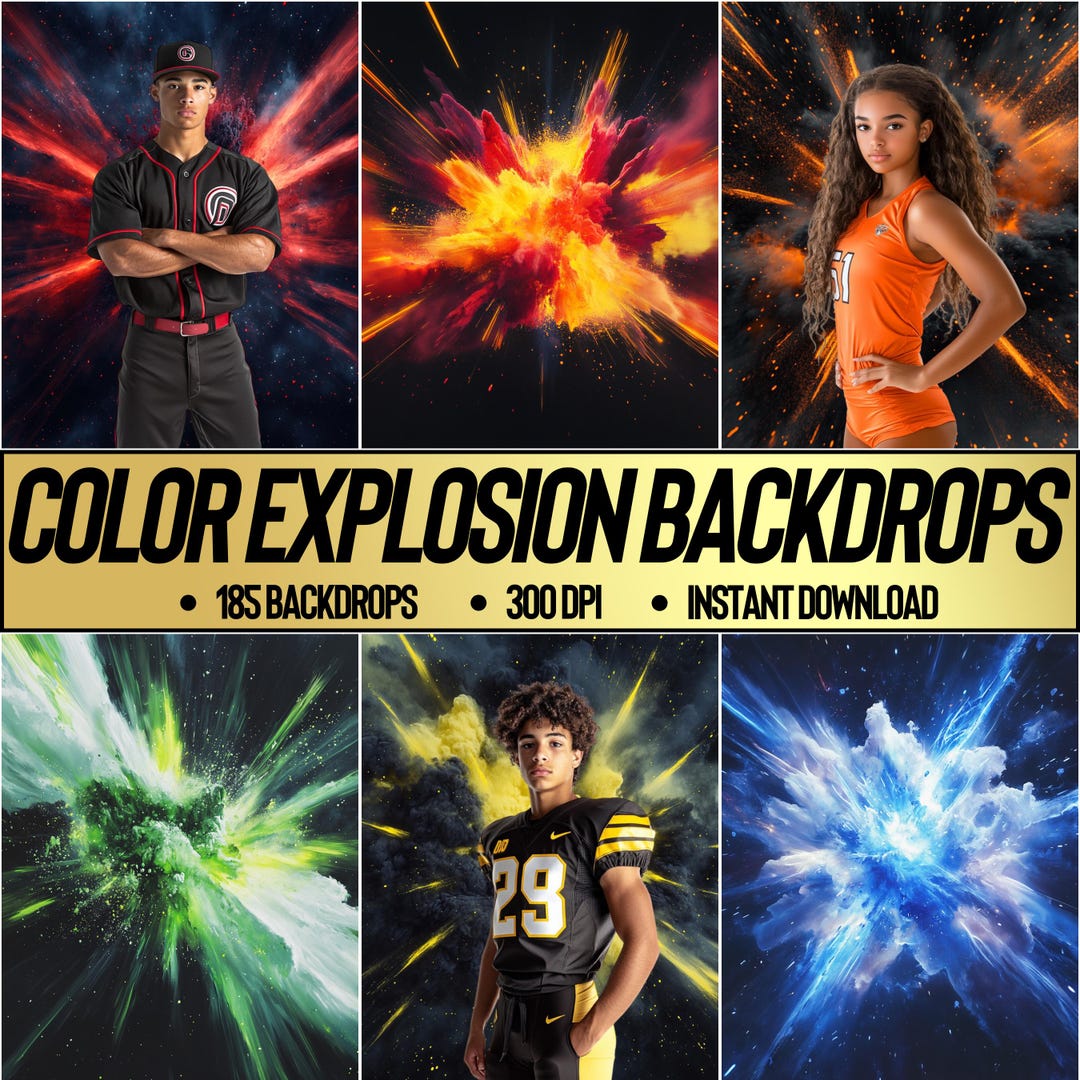 185 Color Explosion Digital Backdrops: School Color Photography ...